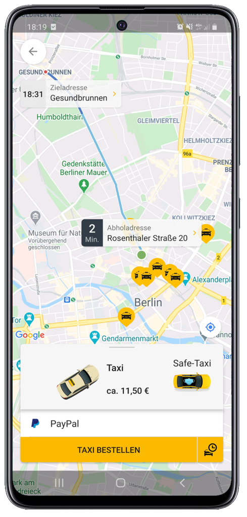 taxi.eu - Die Taxi-App für Europa - Taxibestellung einfach und schnell